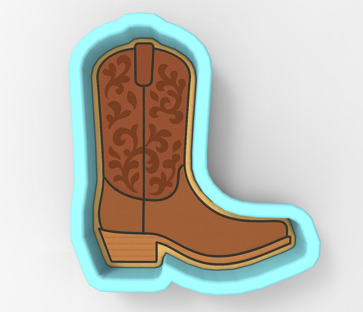 brown-cowgirl-boot-cookie-cutter-stamp-stencil-sharp-edges-fast ...