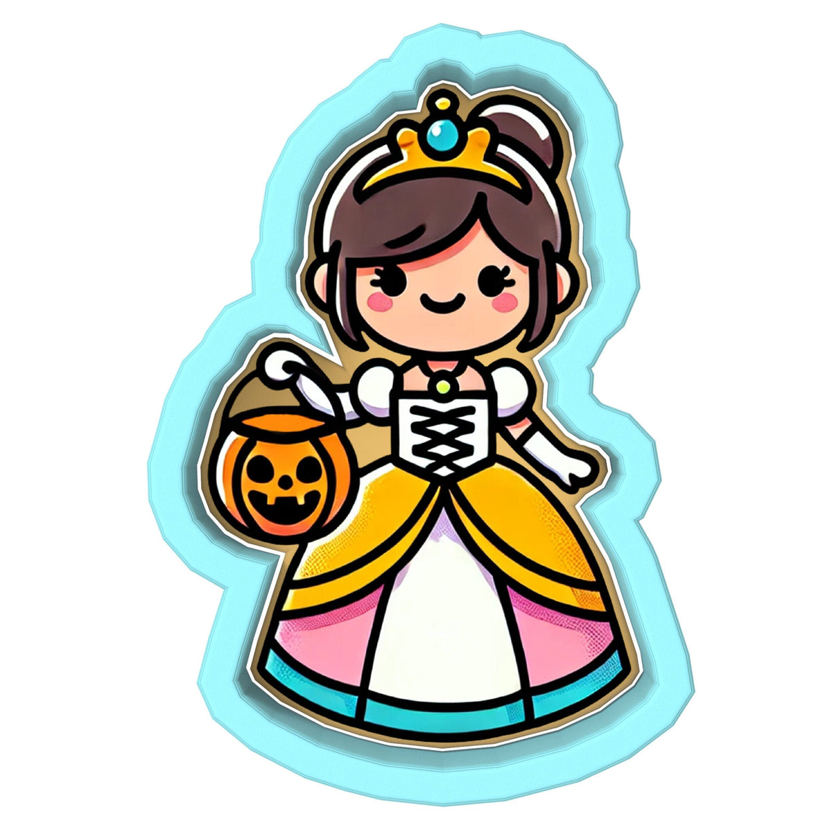 princess-halloween-costume-girl-cookie-cutter-stamp-stencil-sharp-edges ...
