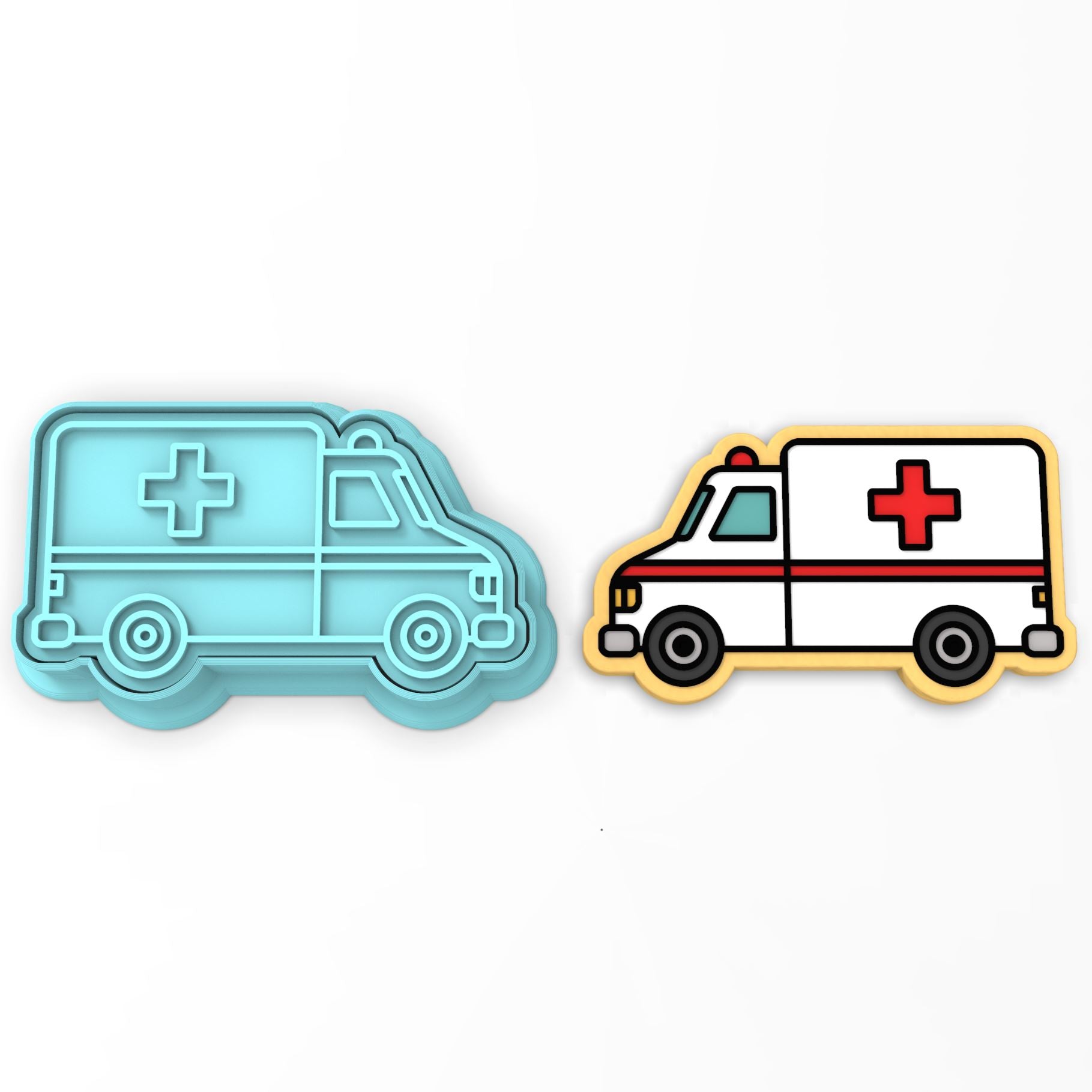 Ambulance Cookie Cutter Stamp Stencil 1